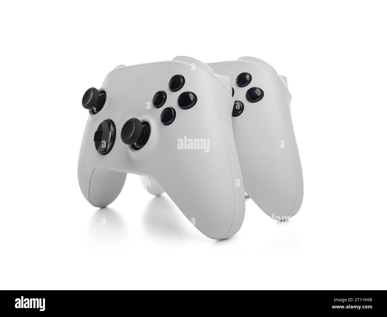 White wireless gamepad controller joystick isolated on a white Stock ...