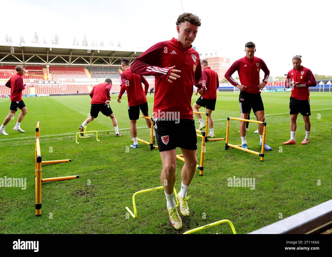 Wales' Nathan Broadhead during a training session at the SToK ...