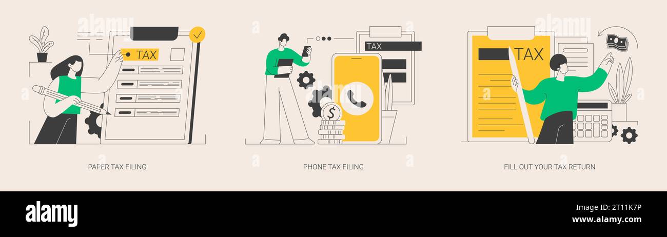 Tax return deadline abstract concept vector illustrations Stock Vector ...