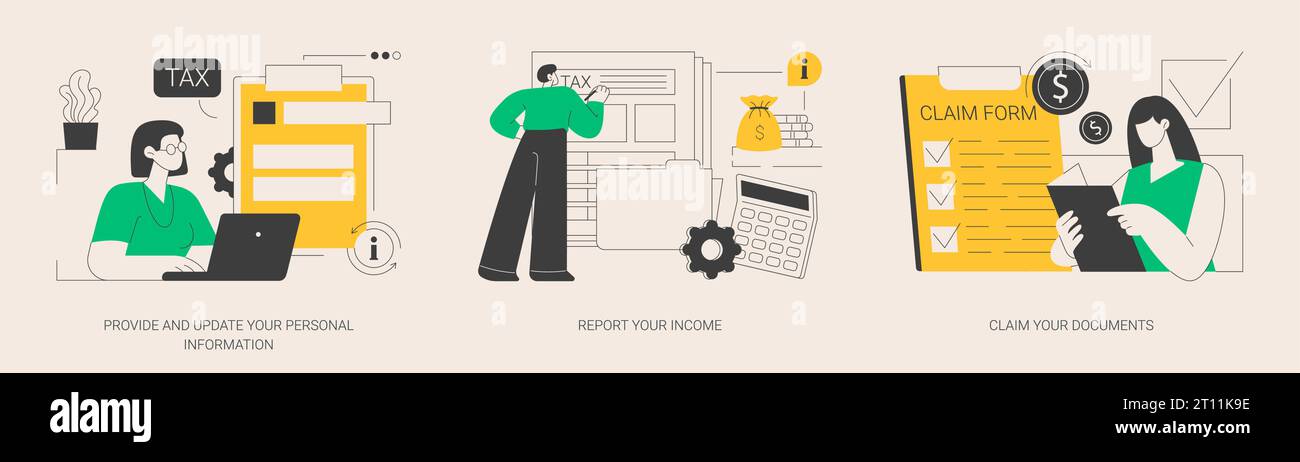Tax filing abstract concept vector illustrations Stock Vector Image ...