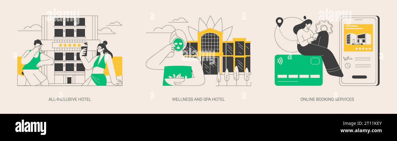 Hospitality industry abstract concept vector illustrations Stock Vector ...