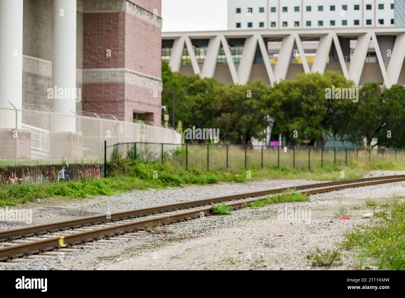Stock photo of railroad tracks running through Downtown Miami FL Stock ...