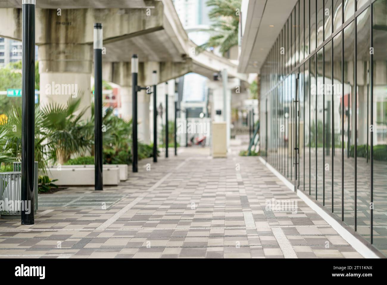 Stock photo scenic walkway through a Miami city scene Stock Photo - Alamy