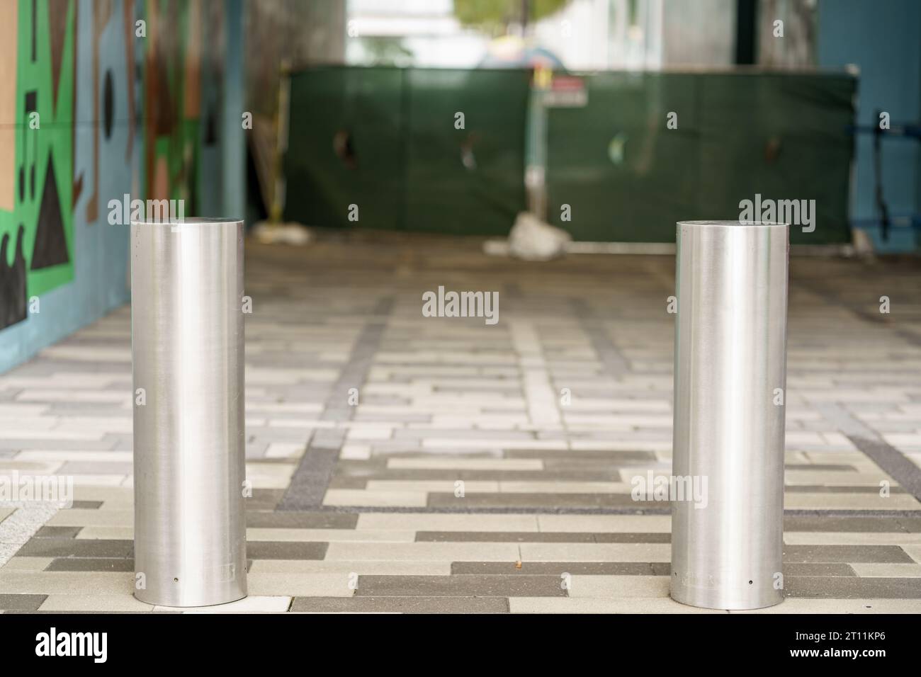 Stock photo steel security bollards Stock Photo - Alamy