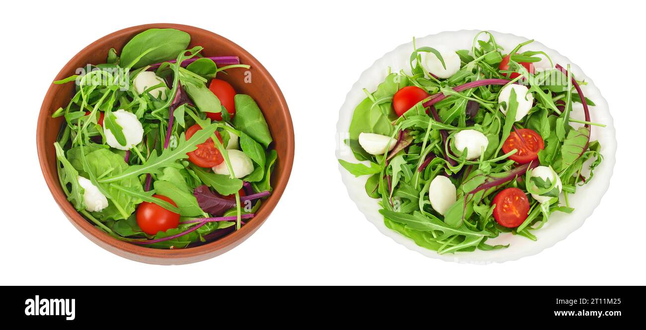 Mix salad - arugula, spinach, chard, cherry tomatoes and mozzarella in ...