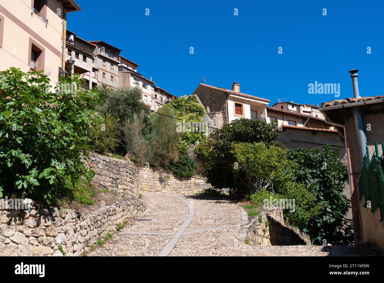 Path up the hill to Frias village, Burgos province Castile and Leon ...