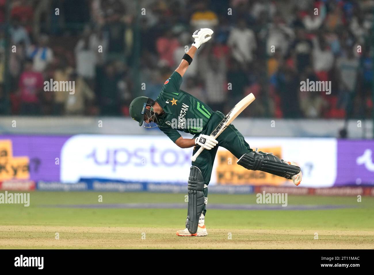 Pakistan's Abdullah Shafique celebrates his century during the ICC ...