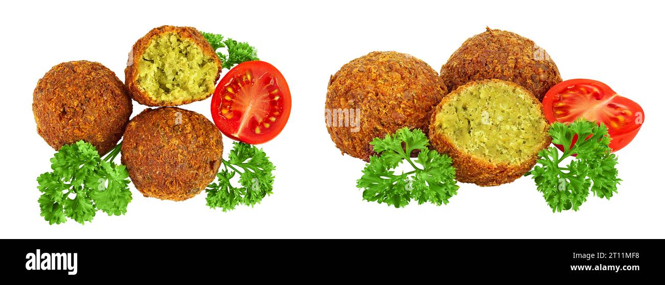 falafel ball isolated on a white background with full depth of field ...
