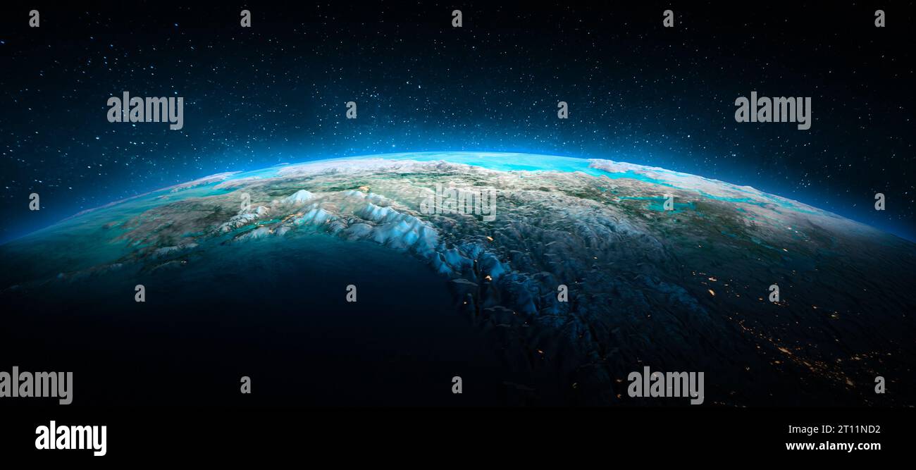 Alaska from space. Elements of this image furnished by NASA. 3d ...