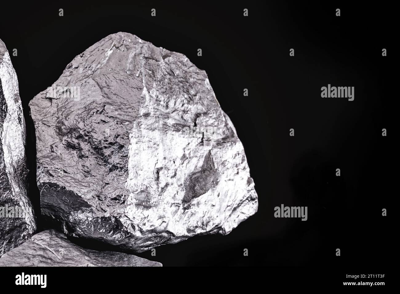 large silver stone, rare silver nugget. Gemstone in high resolution ...