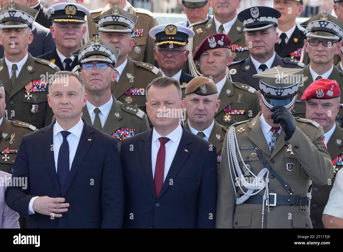 Poland's President Andrzej Duda, left, and Defense Minister Mariusz ...