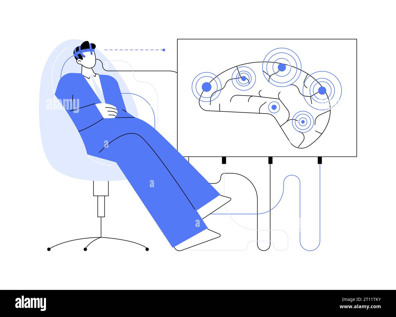 Brain-computer interface abstract concept vector illustration Stock ...