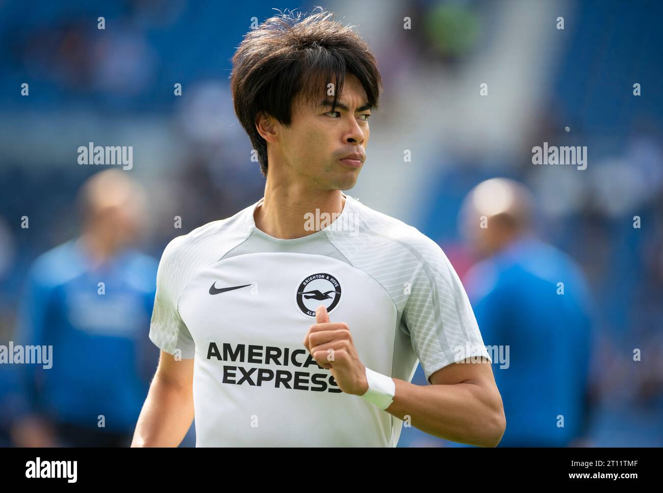 Kaoru Mitoma of Brighton warms up before the Brighton and Hove Albion v ... Kaoru Mitoma of Brighton warms up before the Brighton and Hove Albion v ...
