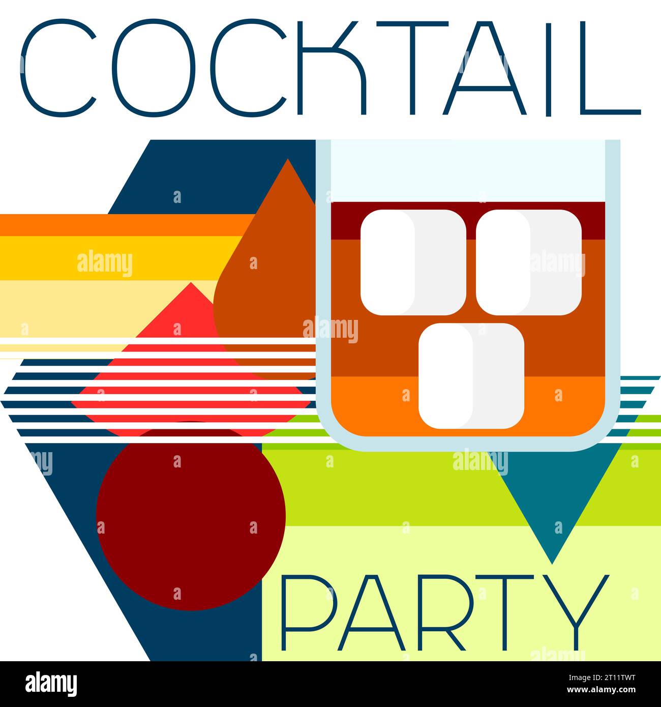 Cocktail party invitation. Abstract background with stylized drink ...
