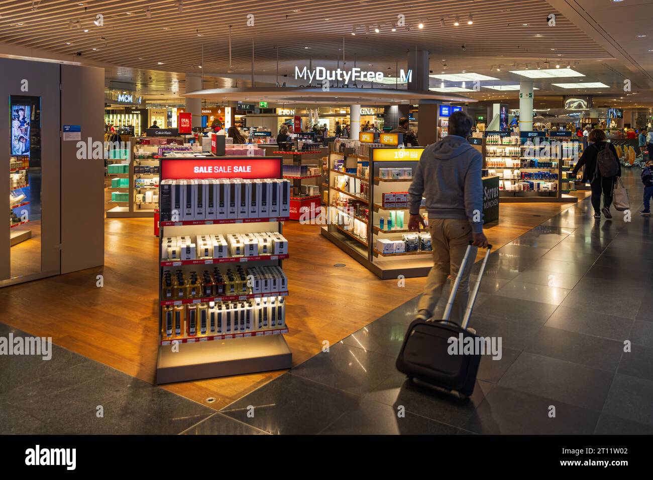 MUNICH, GERMANY - OCTOBER 9, 2023: Duty Free shop in Munich Airport at ...