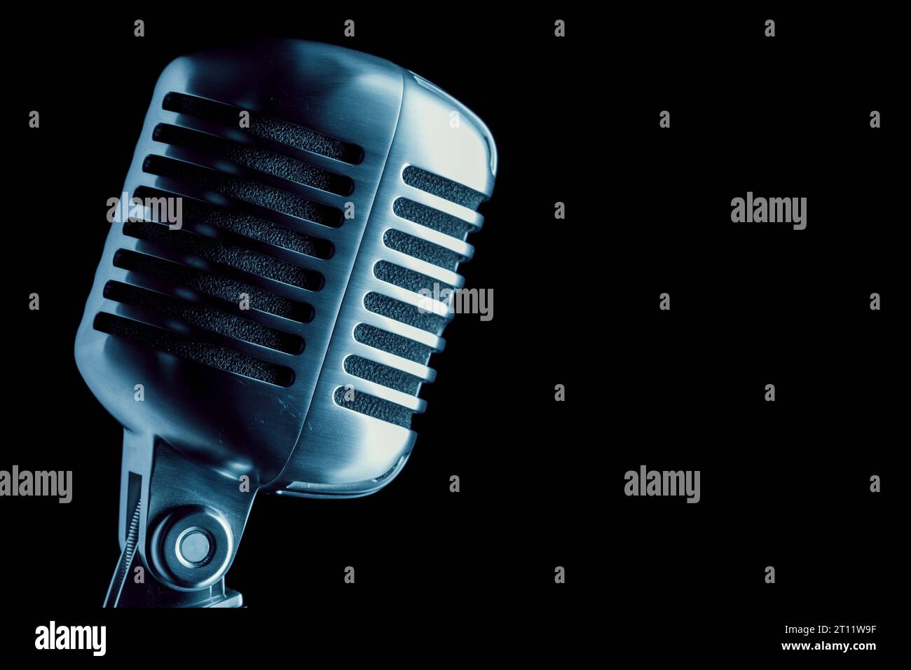 Retro microphone over stage hi-res stock photography and images - Alamy