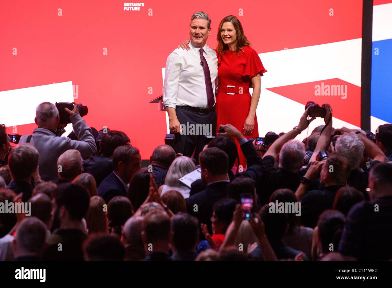 London, UK. 10 October 2023. Labour leader Keir Starmer and wife ...