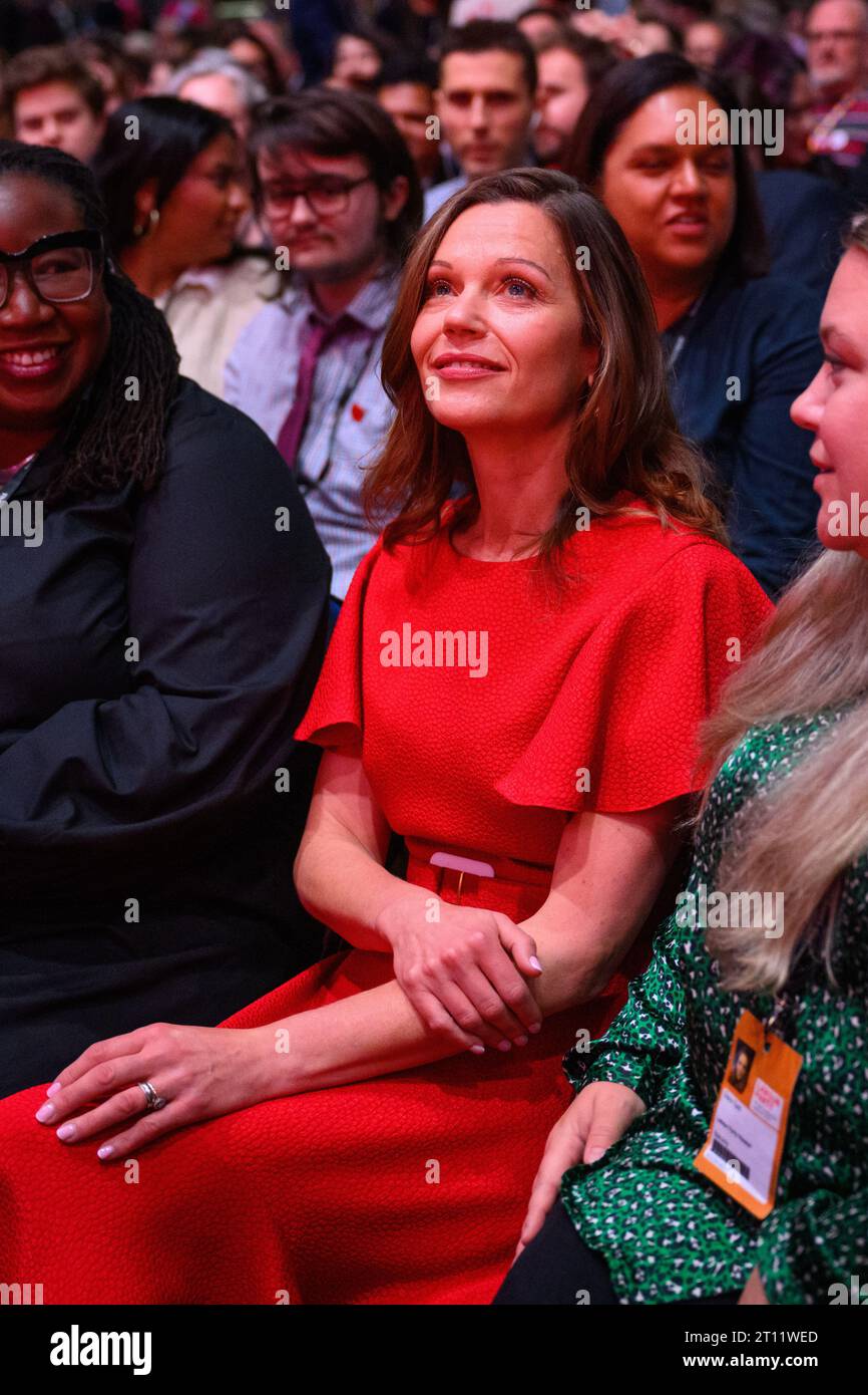London, UK. 10 October 2023. Victoria Starmer watches her husband Keir ...