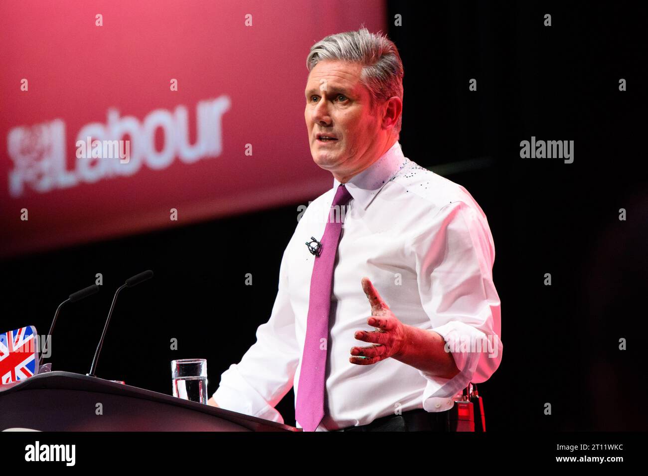 London, UK. 10 October 2023. Labour leader Keir Starmer speaks during ...