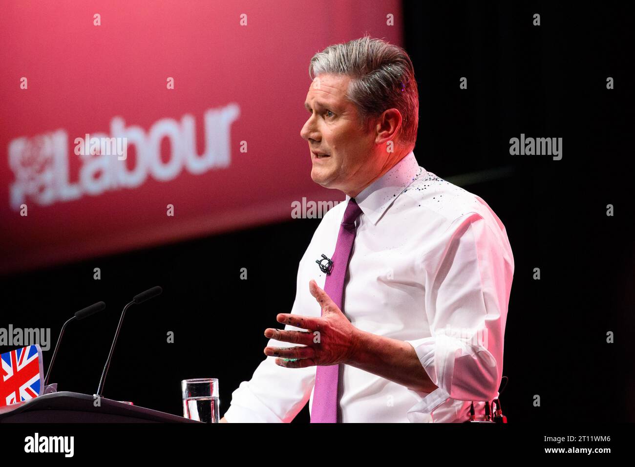 London, UK. 10 October 2023. Labour leader Keir Starmer speaks during ...