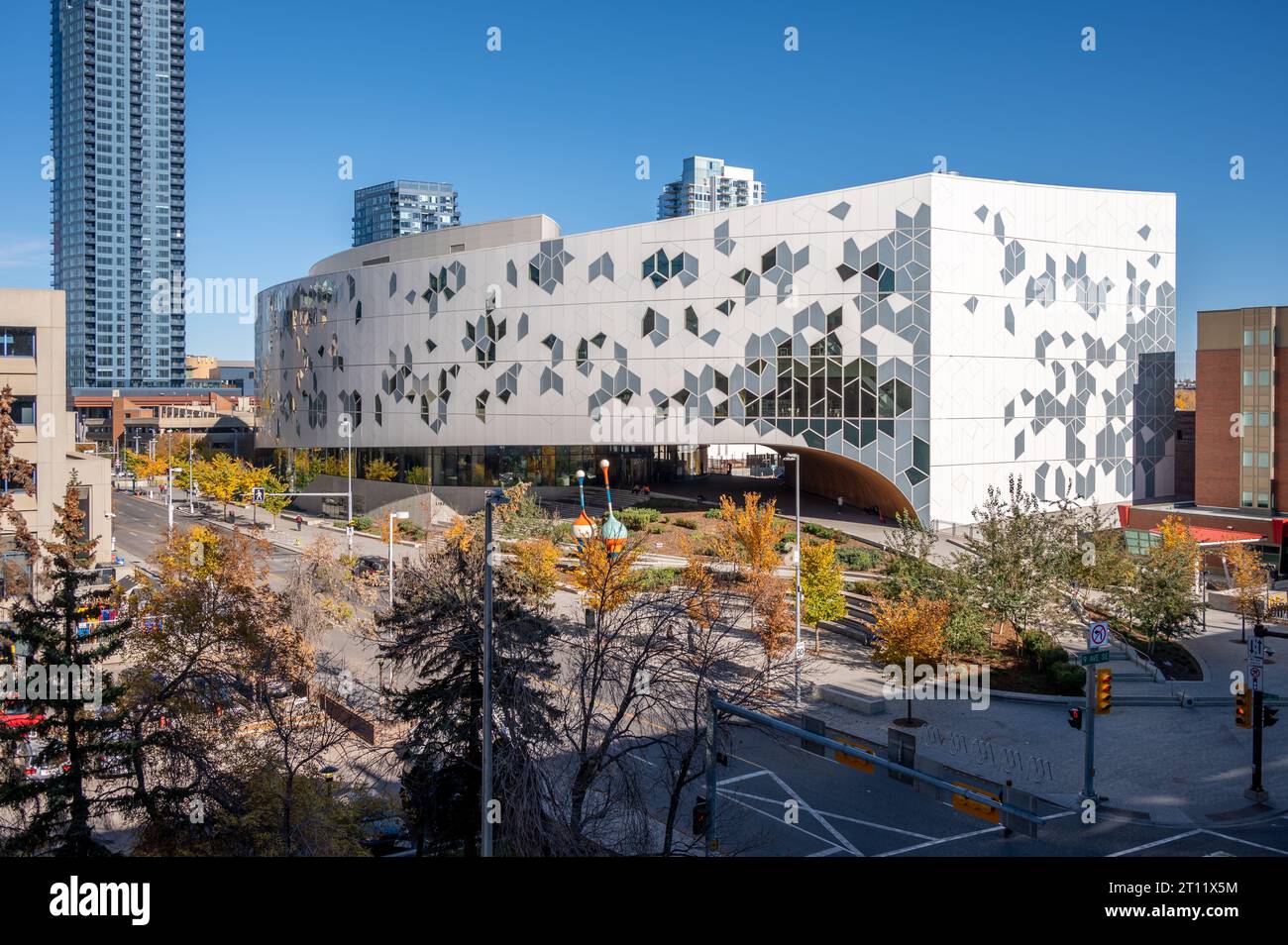 Calgary, Alberta - October 9, 2023: Exterior of the main branch of the ...