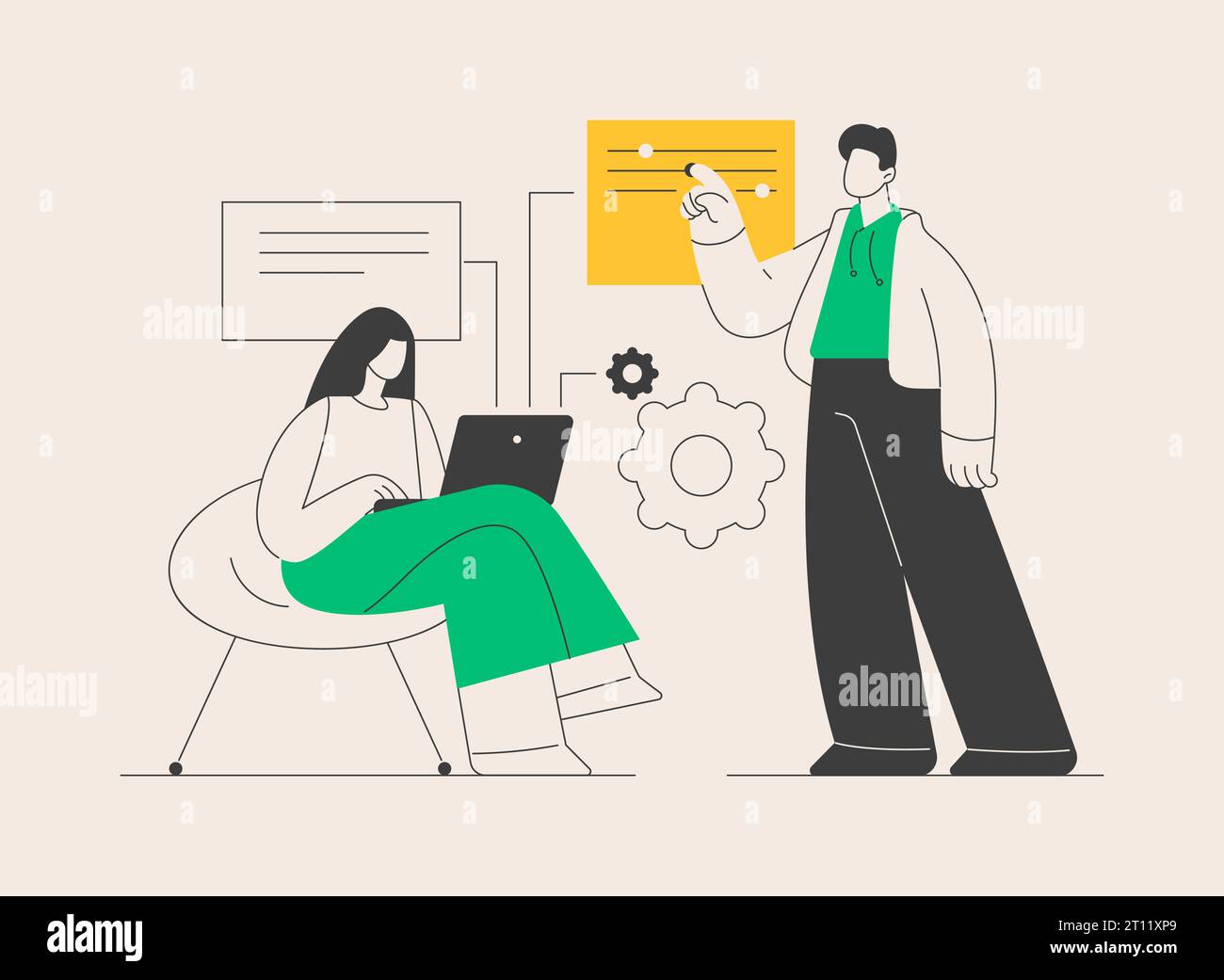 Social network monitoring abstract concept vector illustration Stock ...