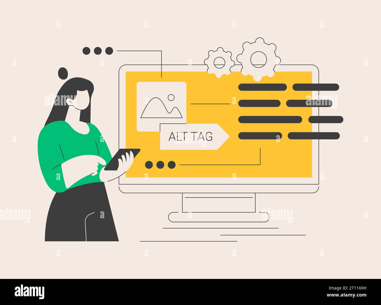 Alt tag optimization abstract concept vector illustration Stock Vector ...