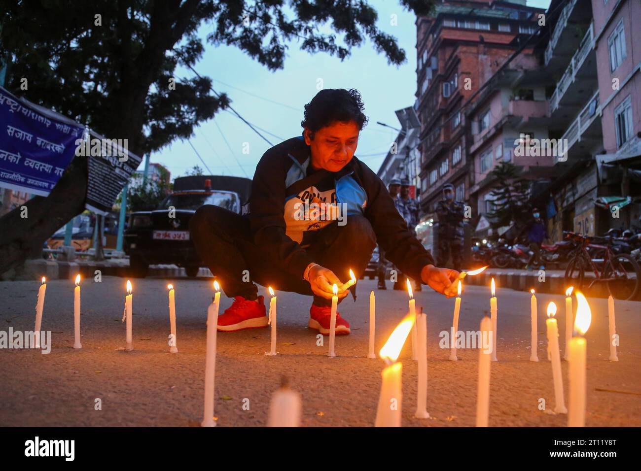 Nepal, 10/10/2023, Candle light vigil for Nepali students killed in ...