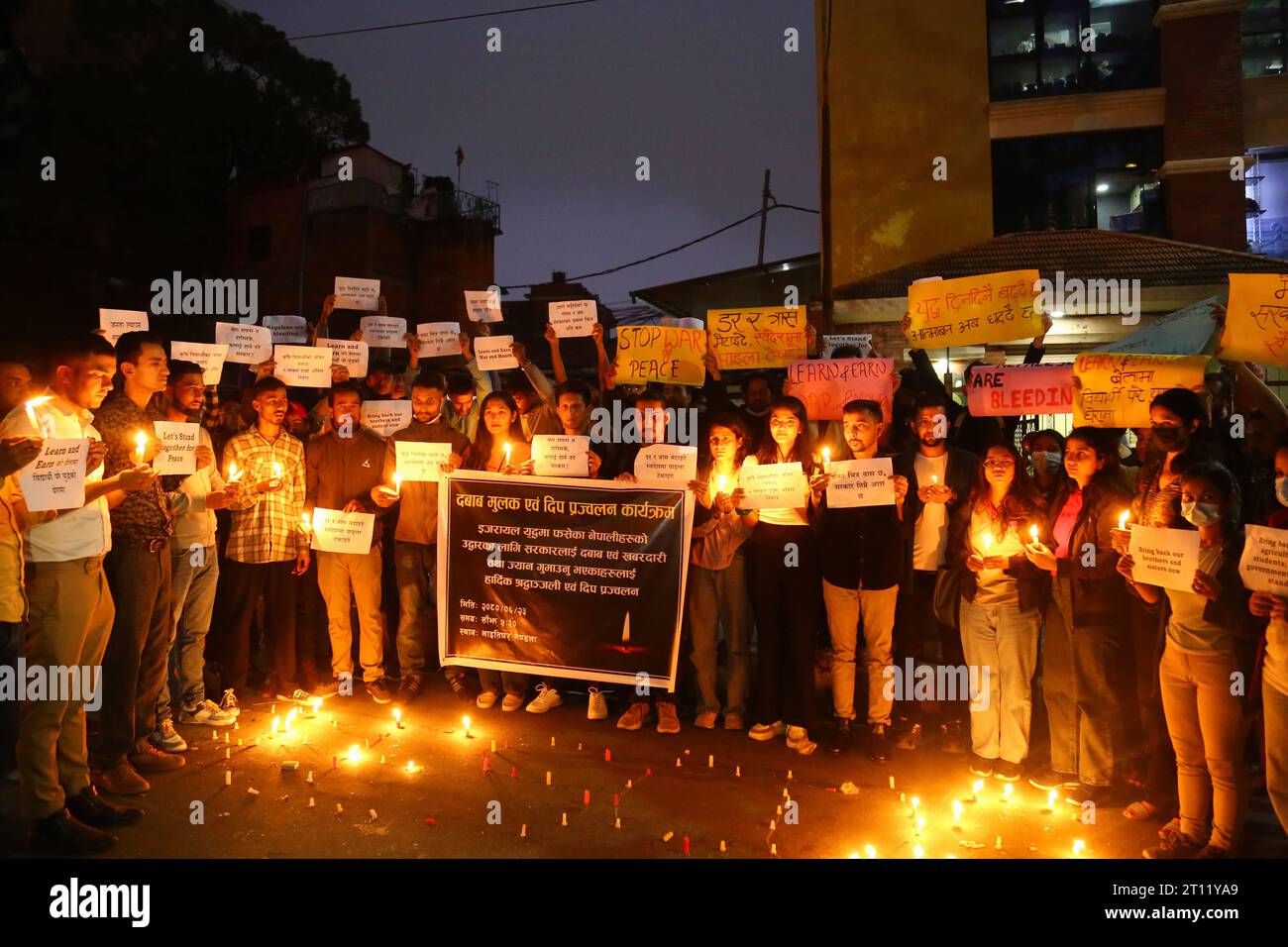 Nepal, 10/10/2023, Candle light vigil for Nepali students killed in ...