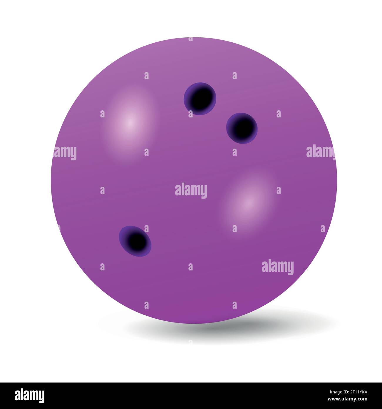 Violet bowling ball on white background illustration Vector ...