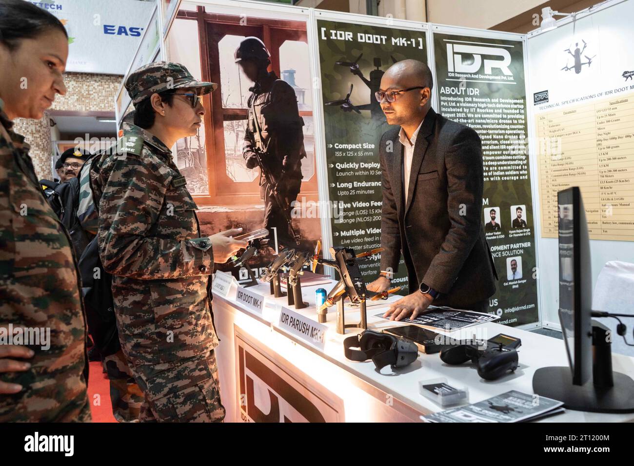 Latest defence drones displayed at a stall during 'East Tech 2023 ...