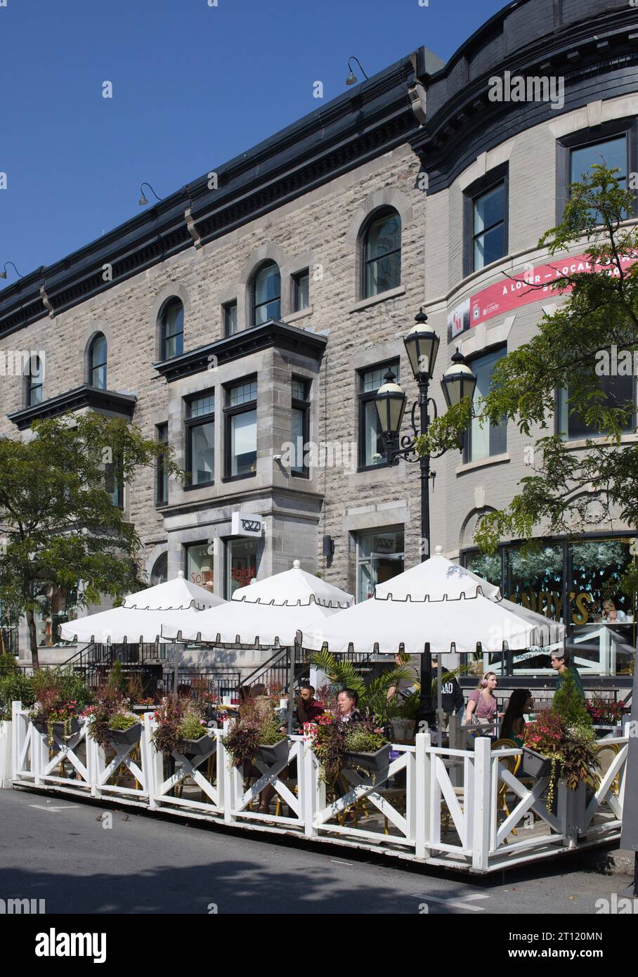 Canada, Quebec, Montreal, Crescent street, cafe, terraxce Stock Photo ...