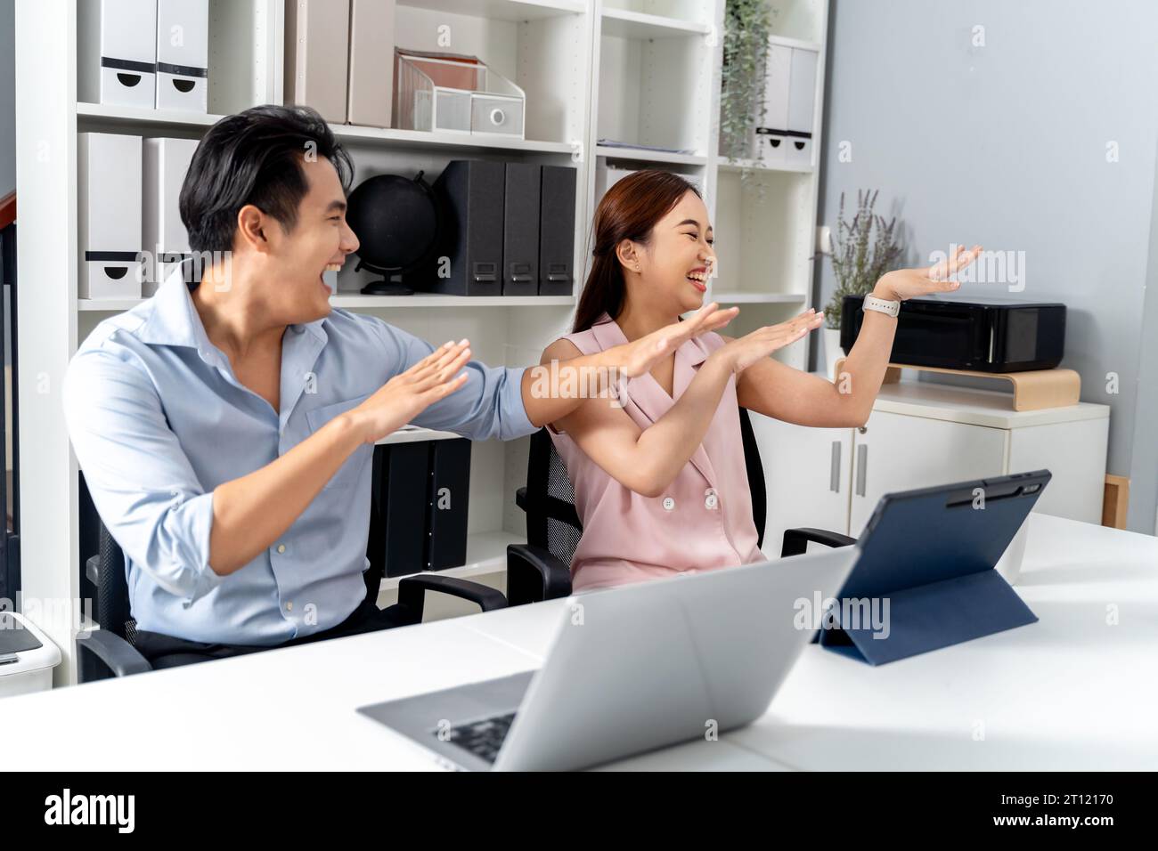 Two asian woman celebrating victory hi-res stock photography and images ...