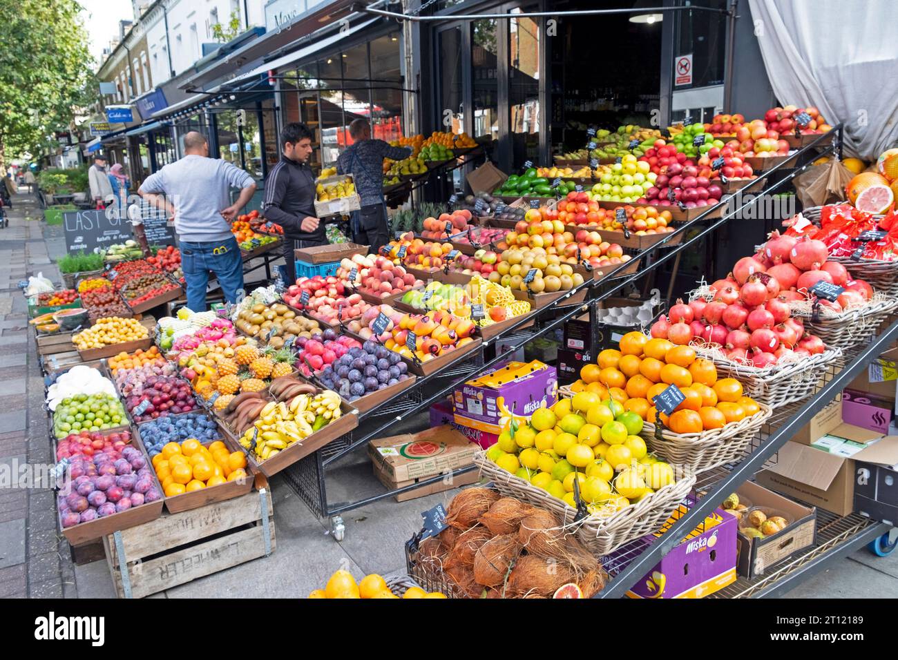 Display of fruit and veg for sale at Bora & Sons shop on Lordship Lane ...