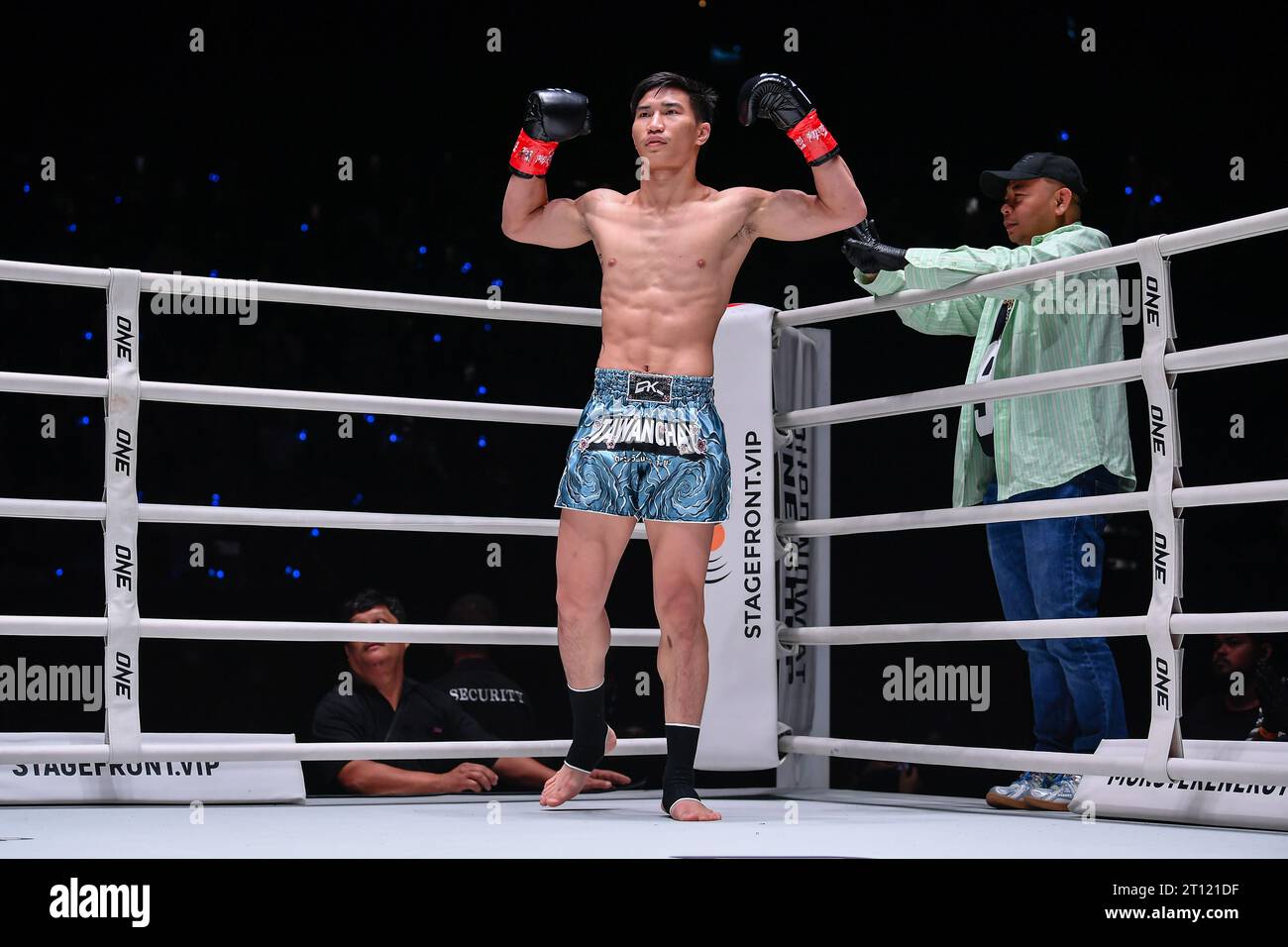 Tawanchai PK Saenchai of Thailand seen in action during the ONE Fight ...