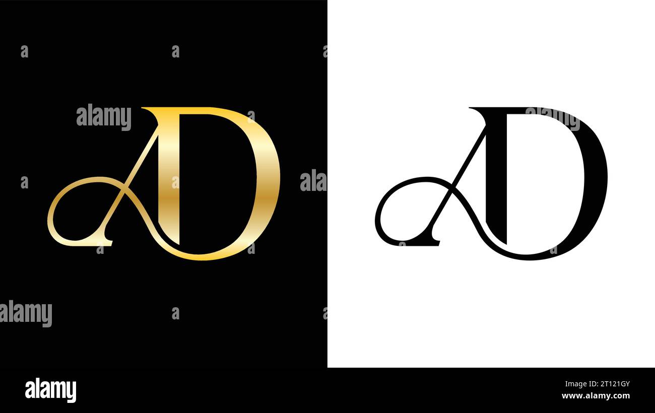 AD logo design, AD monogram, initials AD logo, letter AD logo, Elegant ...