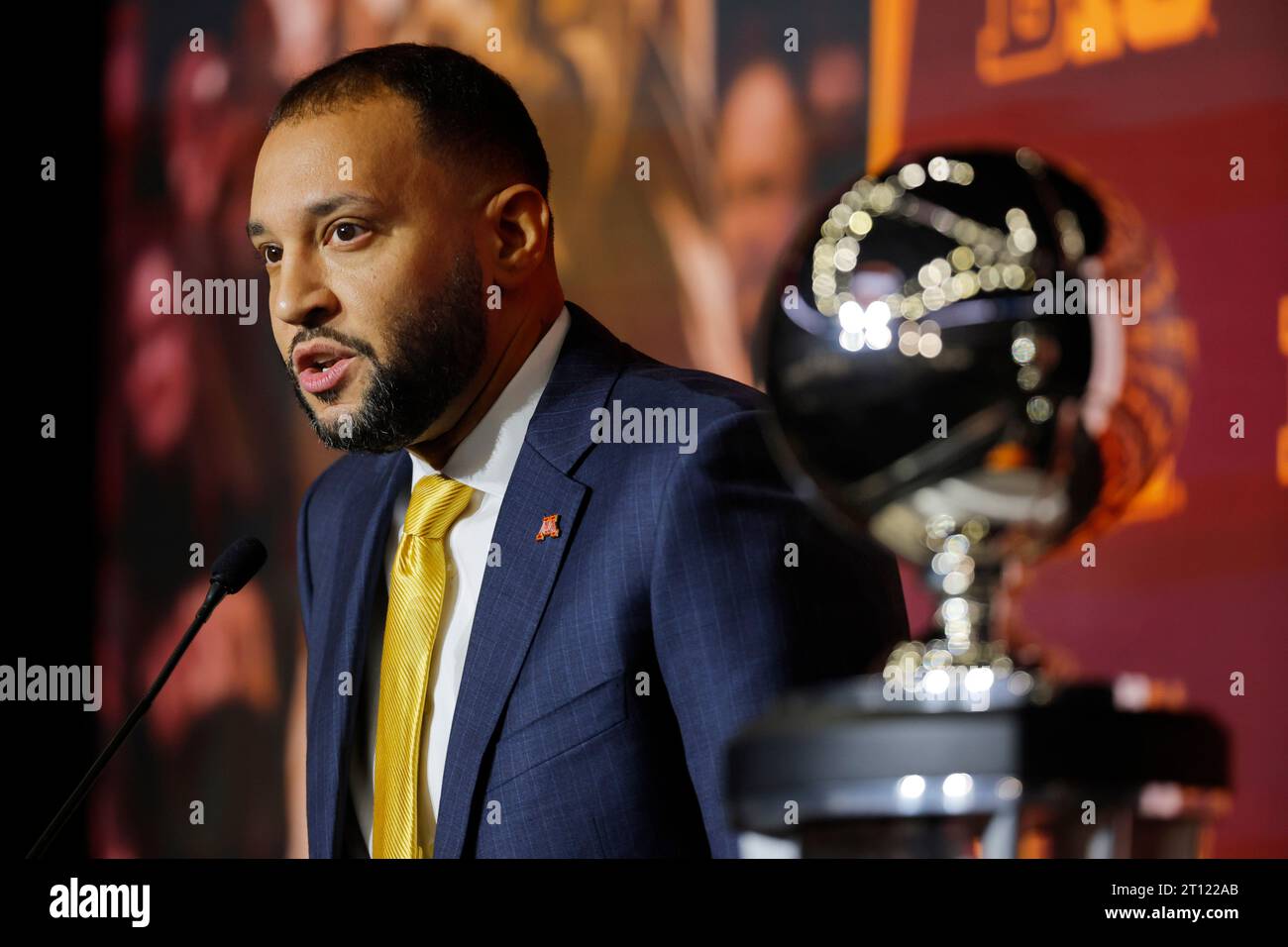 Minnesota head coach Ben Johnson speaks during Big Ten NCAA college ...