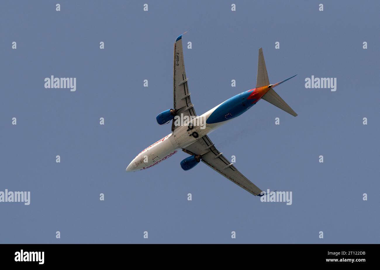 Heraklion, Crete, Greece , 2 OCT 2023. Holiday passenger 737 jet taking ...