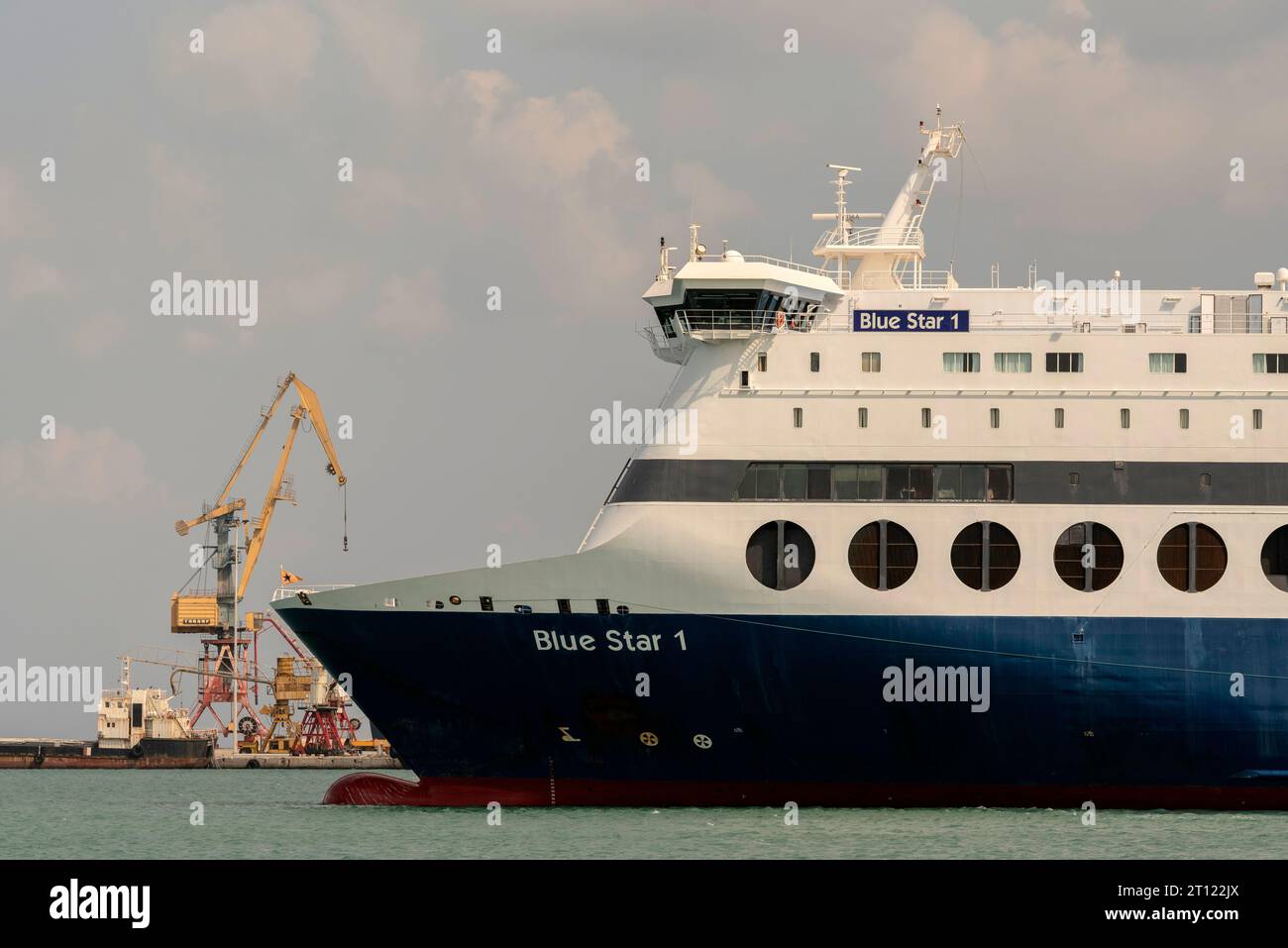 Heraklion, Crete, Greece, 26 Sept. 2023. RORO ferry in the port of ...