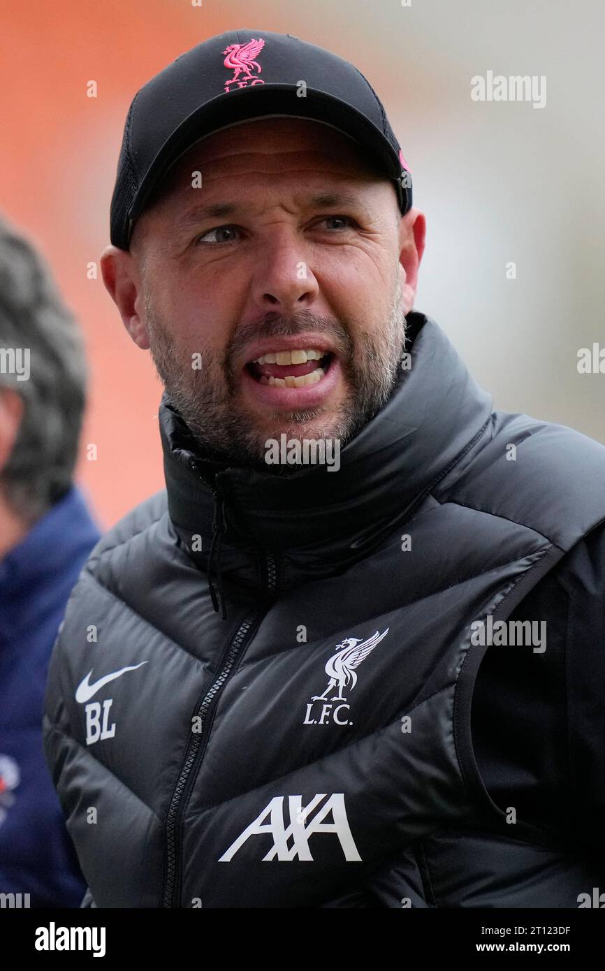 Barry Lewtas Manager of Liverpool before the EFL Trophy match Blackpool ...