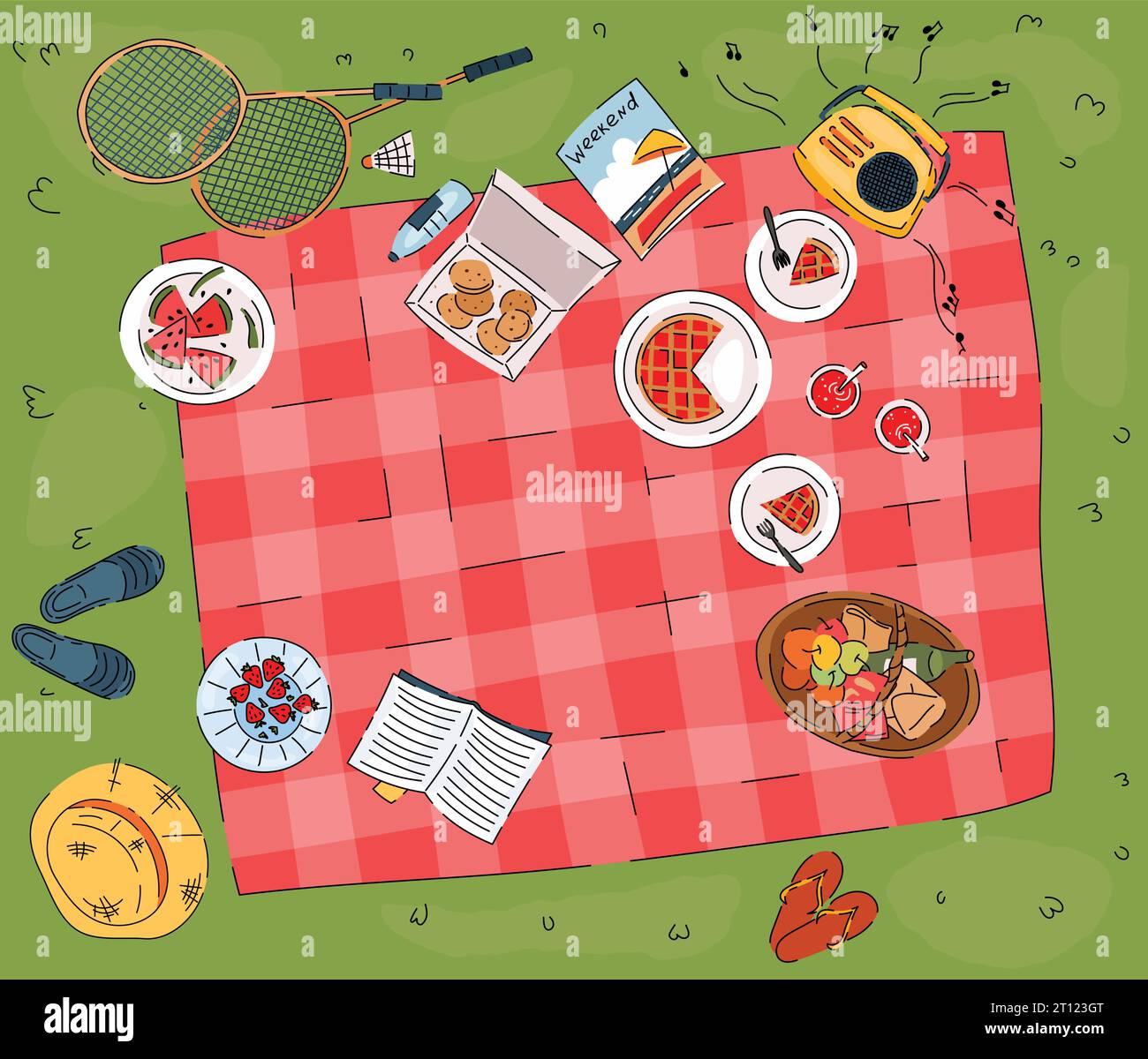 Picnic park bread Stock Vector Images - Alamy