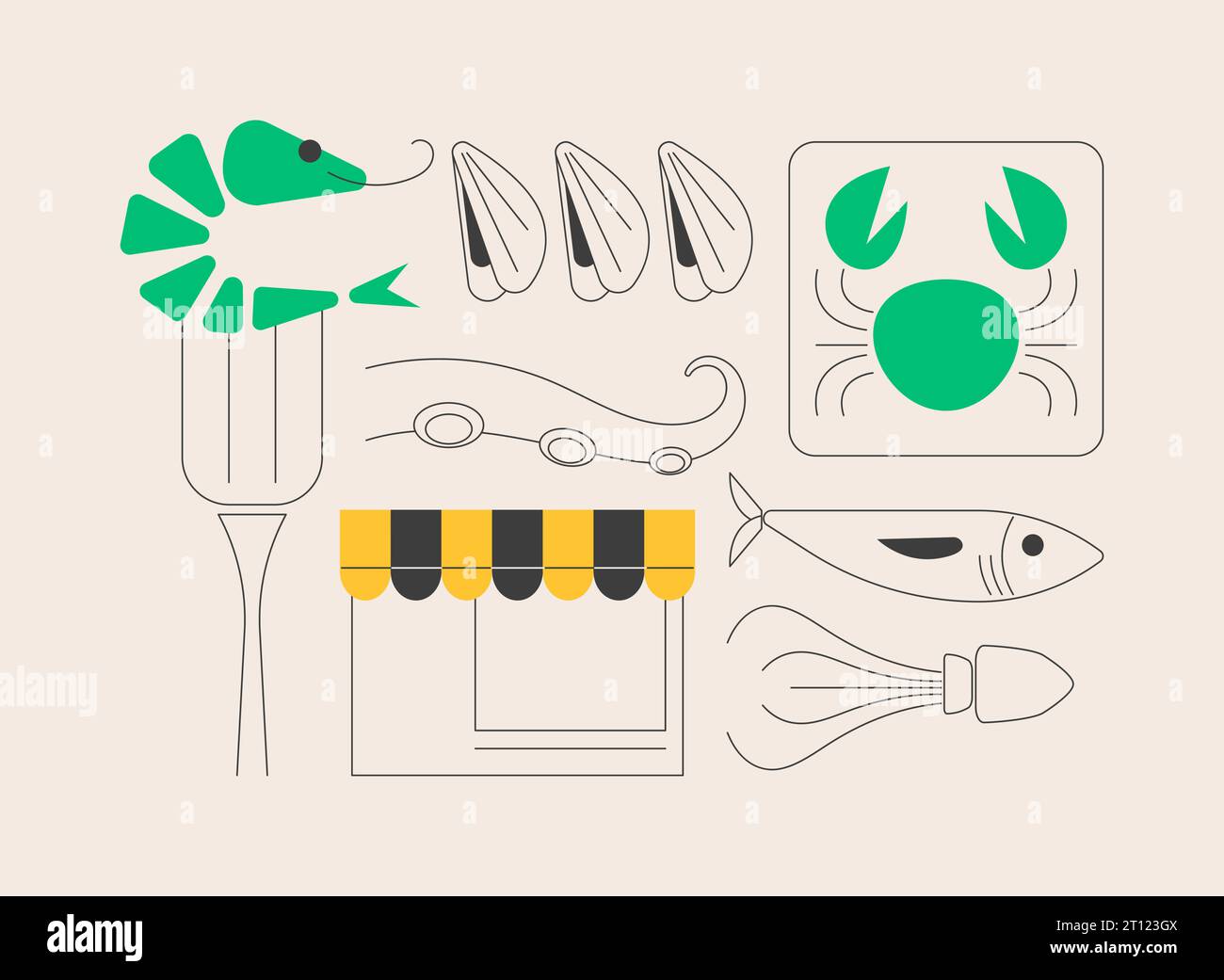 Seafood menu abstract concept vector illustration Stock Vector Image ...