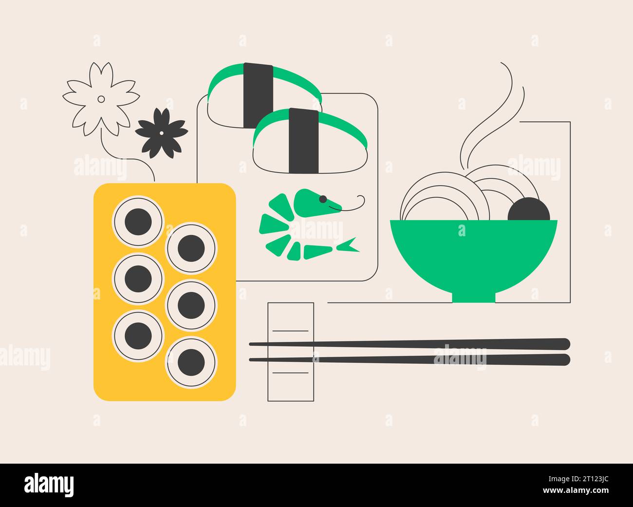 Japanese food abstract concept vector illustration Stock Vector Image ...