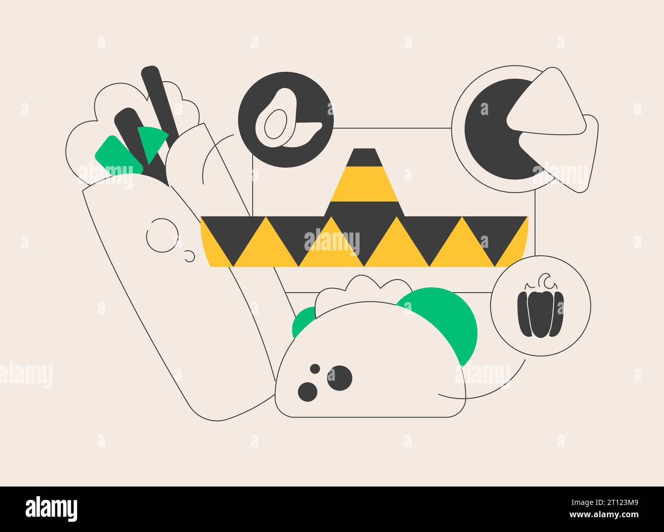 Mexican food abstract concept vector illustration Stock Vector Image ...