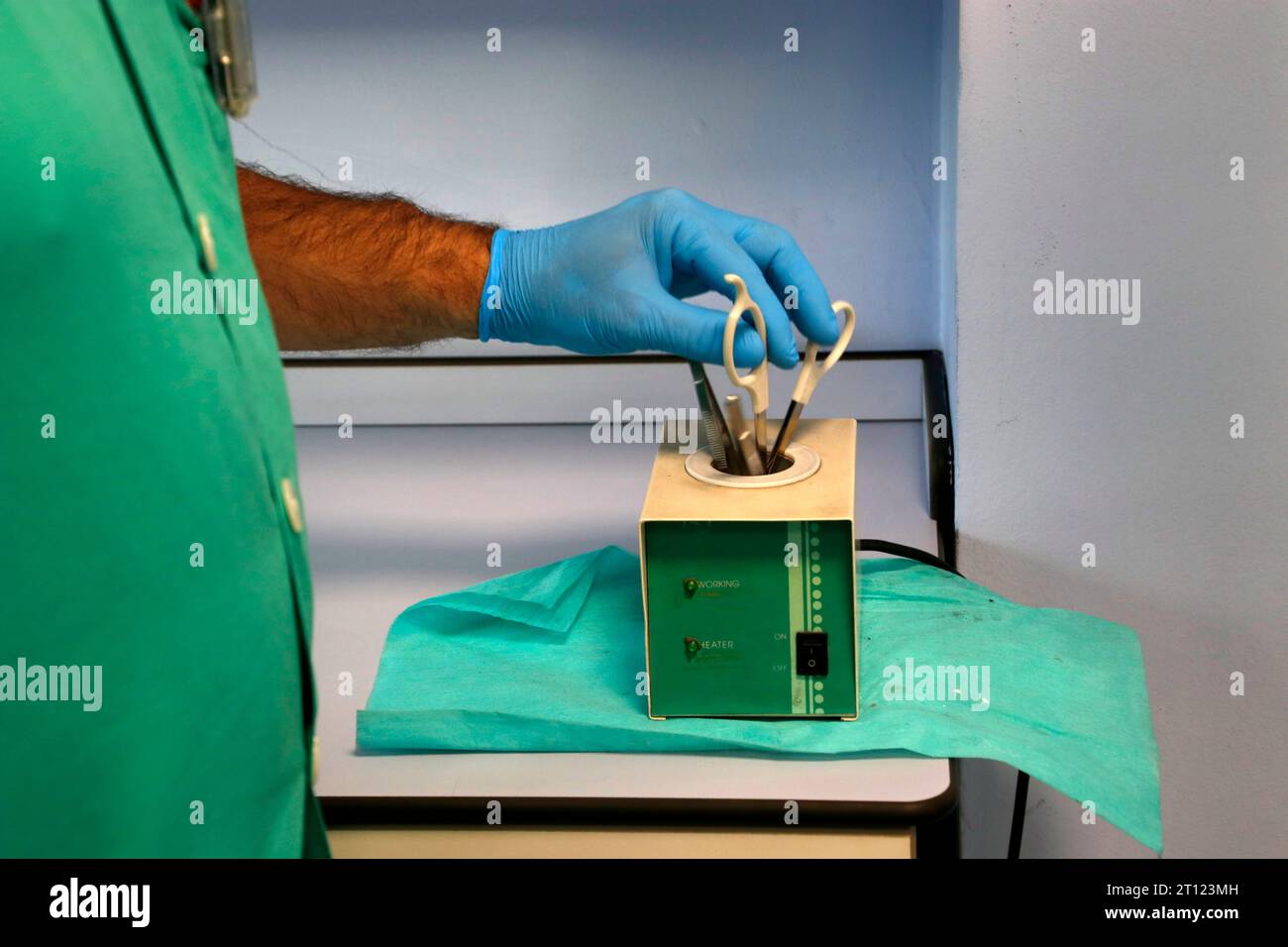 The doctor taking material for an intervention Stock Photo - Alamy