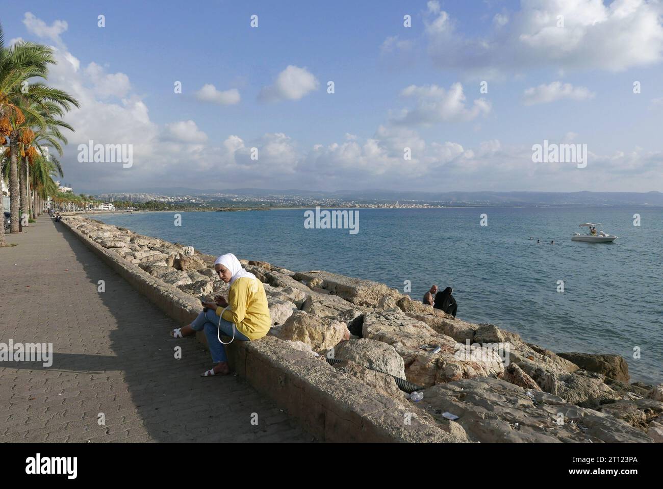 Sour Tyr Tyre, Lebanon. 10th Oct, 2023. A view of the beach in front of ...