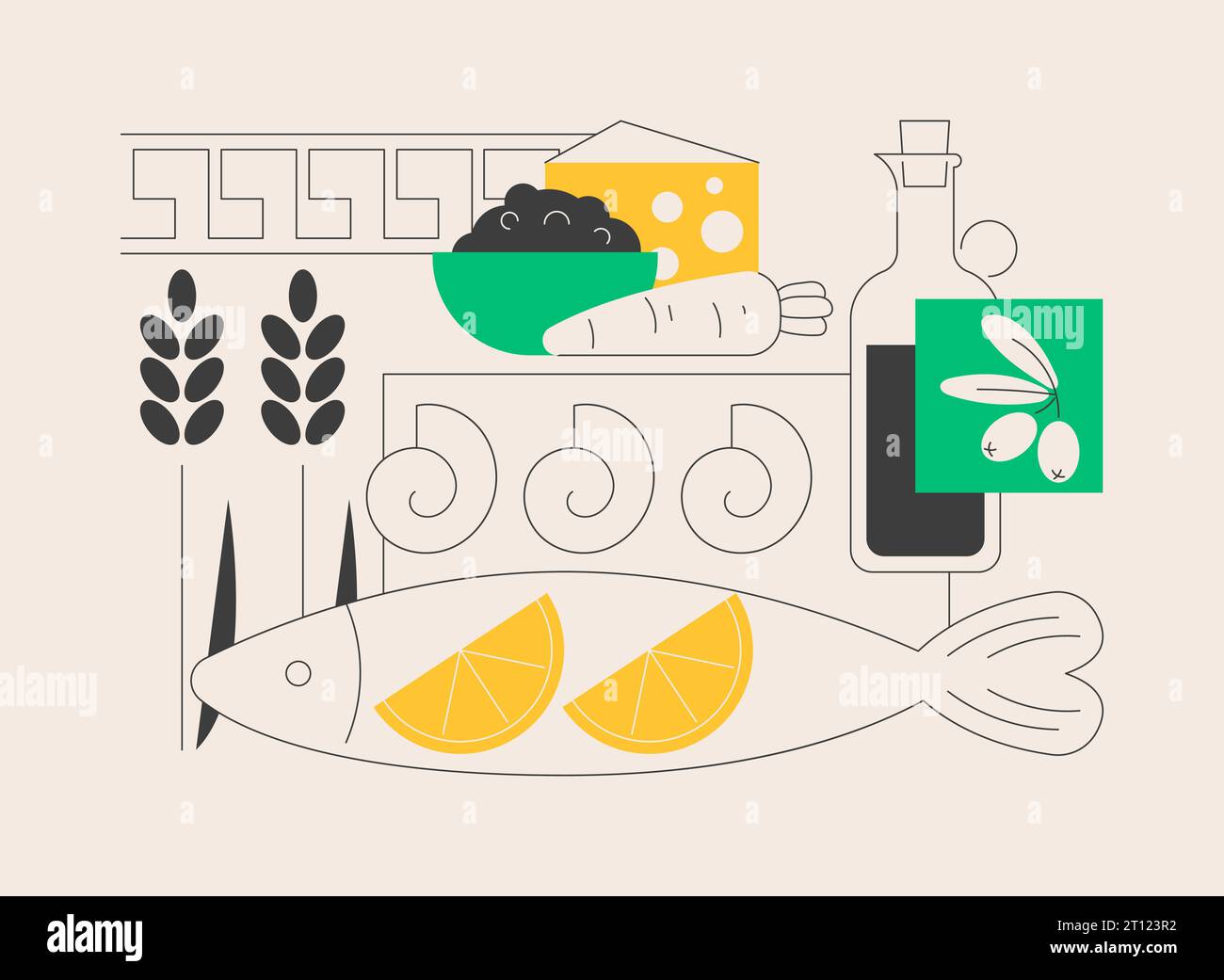 Mediterranean diet abstract concept vector illustration Stock Vector ...