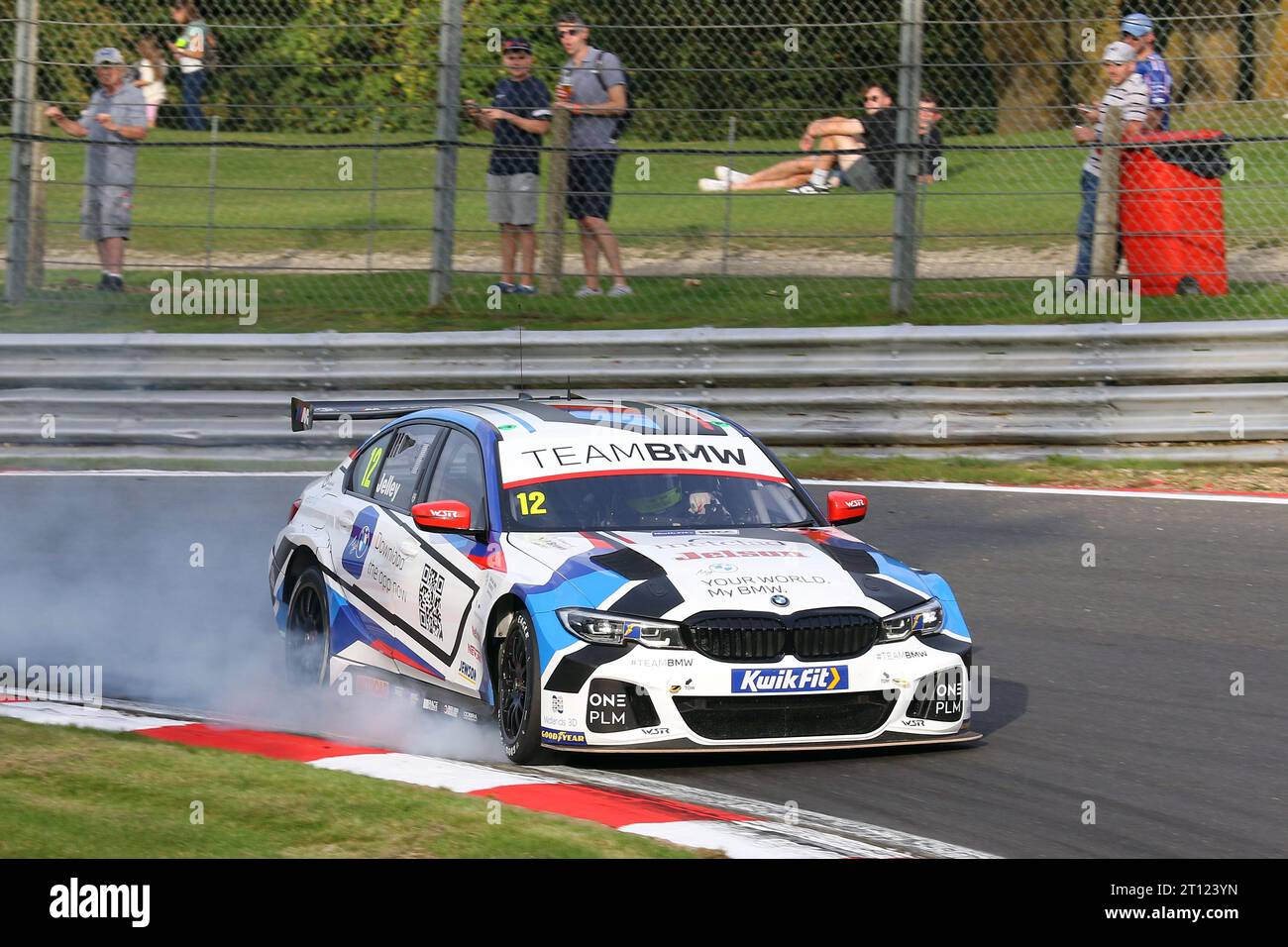 Stephen Jelly - Team BMW - driving BMW 330e M Sport number 12 in the 2023 BTCC at Brands Hatch ...