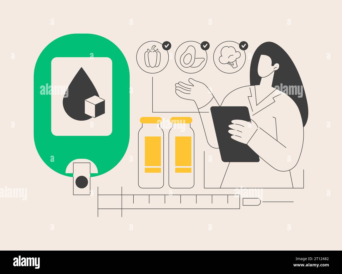 Diabetes medications abstract concept vector illustration Stock Vector ...