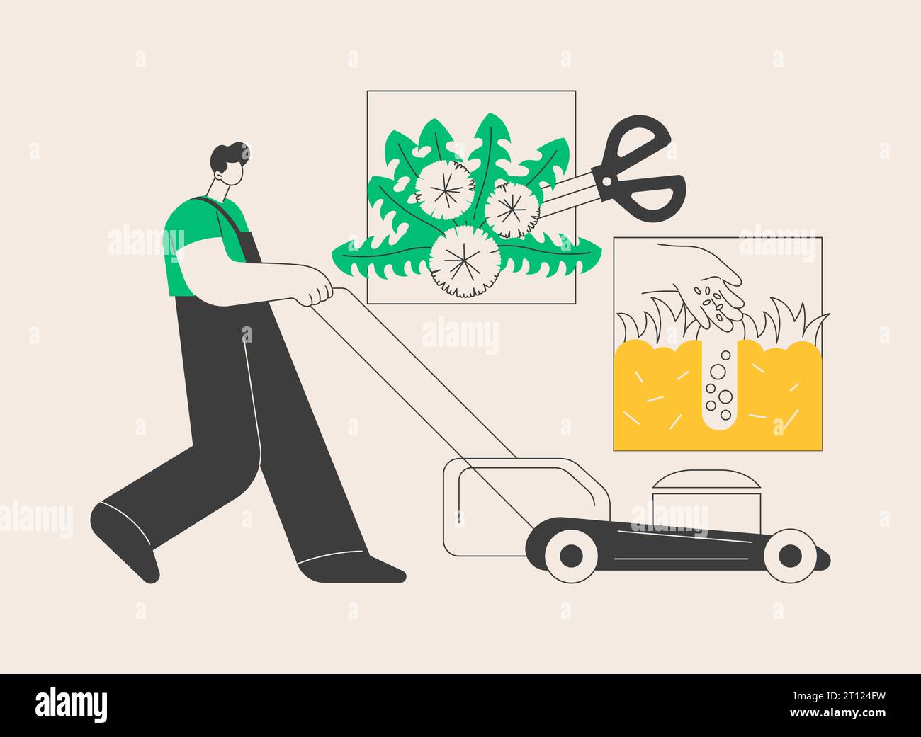 Lawn mowing service abstract concept vector illustration Stock Vector ...